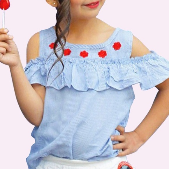 Shirts & Tops | Embroidered Cold Shoulder Top | Poshmark